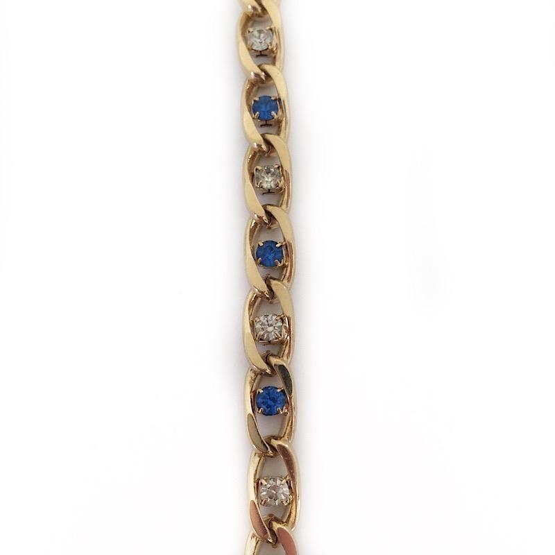 Sapphire Crystals in Gold Chain by the Inch | Chains by Design