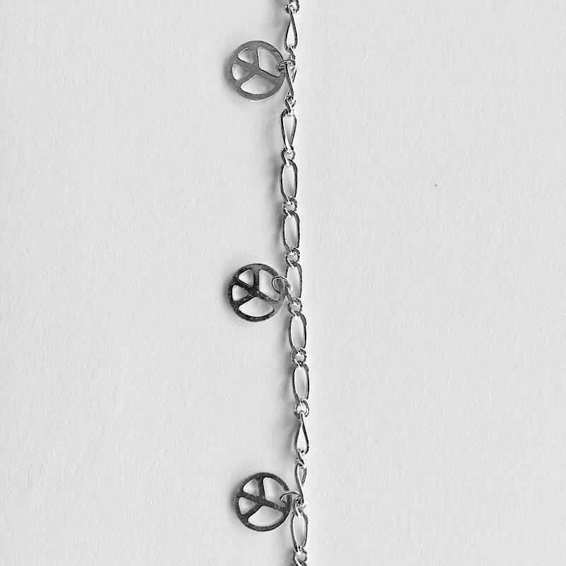 Silver Peace Signs Chain by the Inch | Chains by Design | Inch of Gold